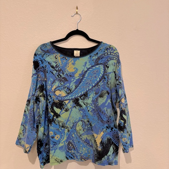 Jess & Jane | Tops | Jess Jane 0 Cotton Paisley Art Top Size 1x Made In ...